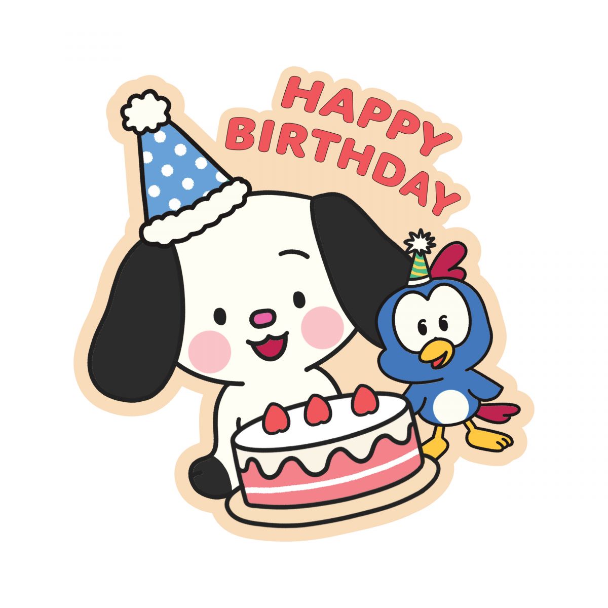 Wallop and Friends - DIE CUT CARD-Happy birthday